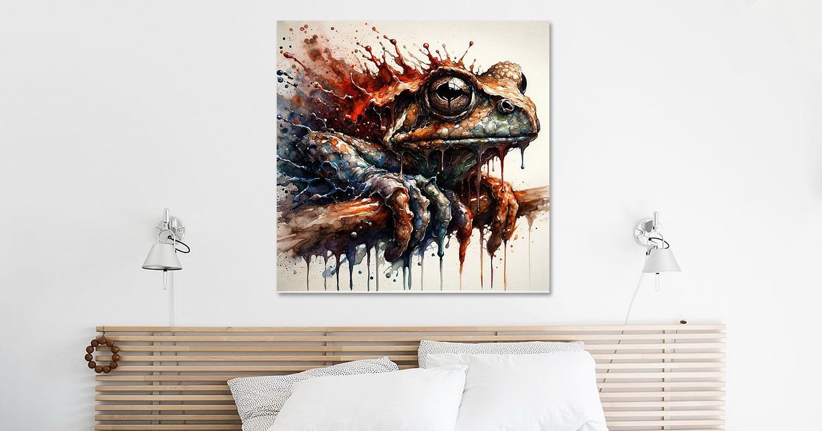 Krachtige kikker van Chromatic Fusion Studio op canvas, behang en meer