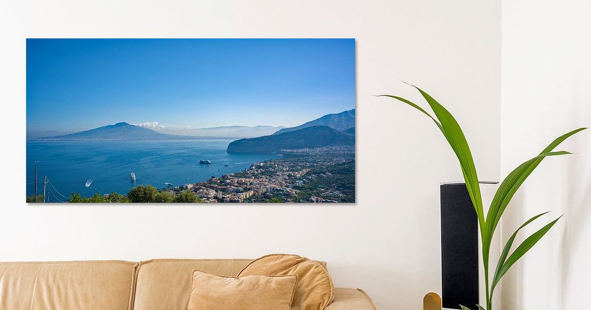 Sorrento, the Gulf of Naples and Mount Vesuvius by t.ART on canvas ...