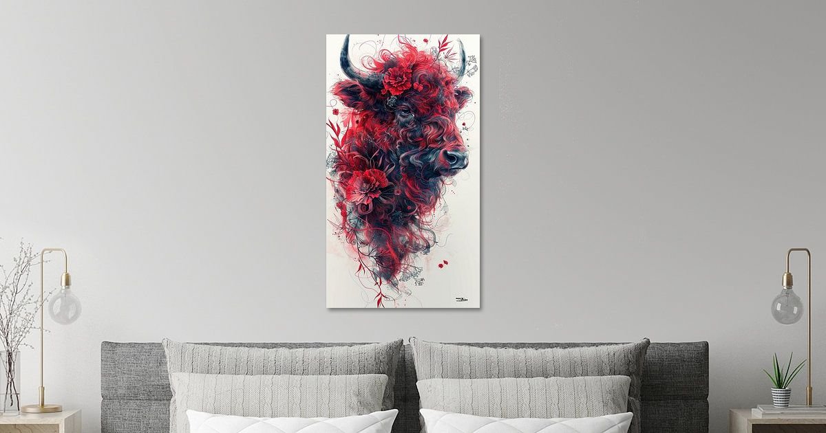 alcohol inkt - hooglander/koe/bizon/stier van Gelissen Artworks op ...