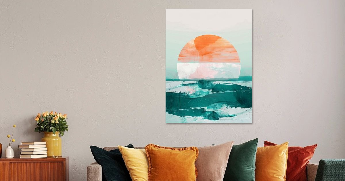 Zee abstract van Imagine op canvas, behang en meer
