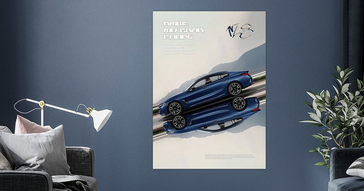 BMW M8 Gran Coupé van Ali Firdaus op canvas, behang en meer