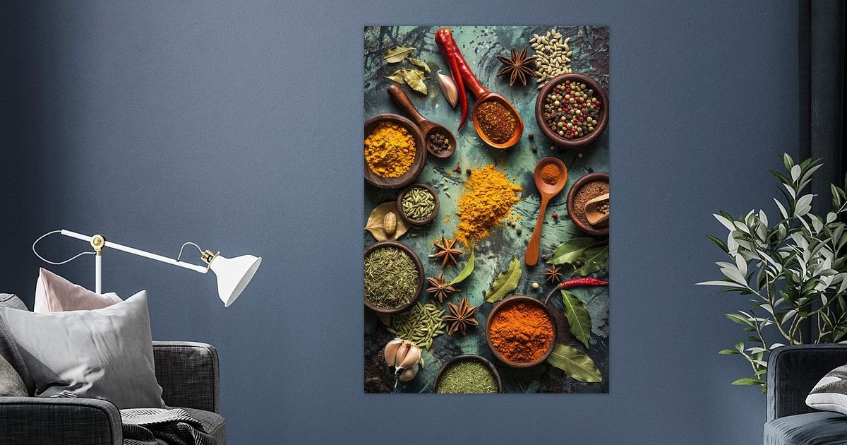 Kruiden van Poster Art Shop op canvas, behang en meer