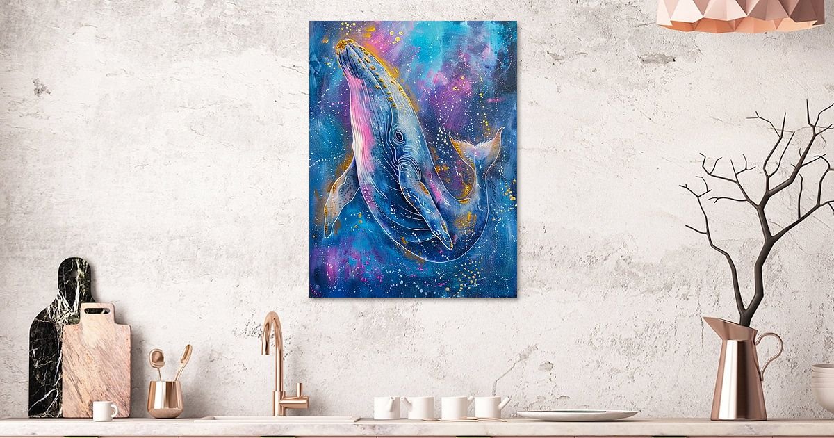 Hemelse walvis van haroulita op canvas, behang en meer