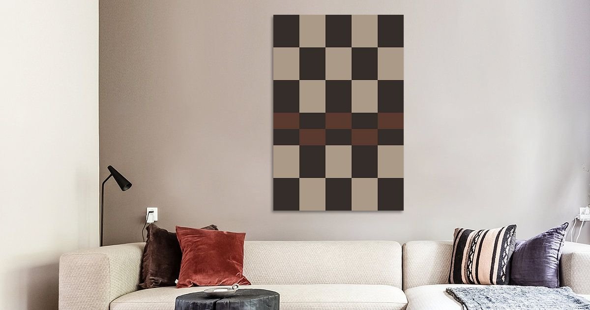 Retro kunst uit de jaren 70. Abstracte geometrische vormen in zwart ...