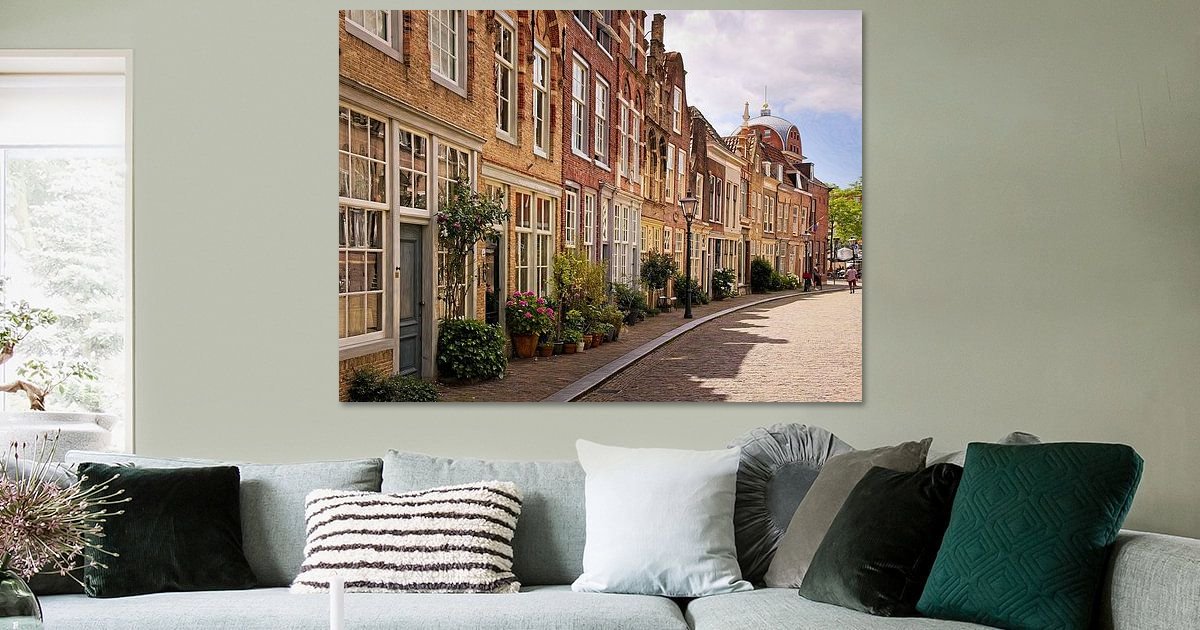 Hofstraat Dordrecht van Rob Boon op canvas, behang en meer
