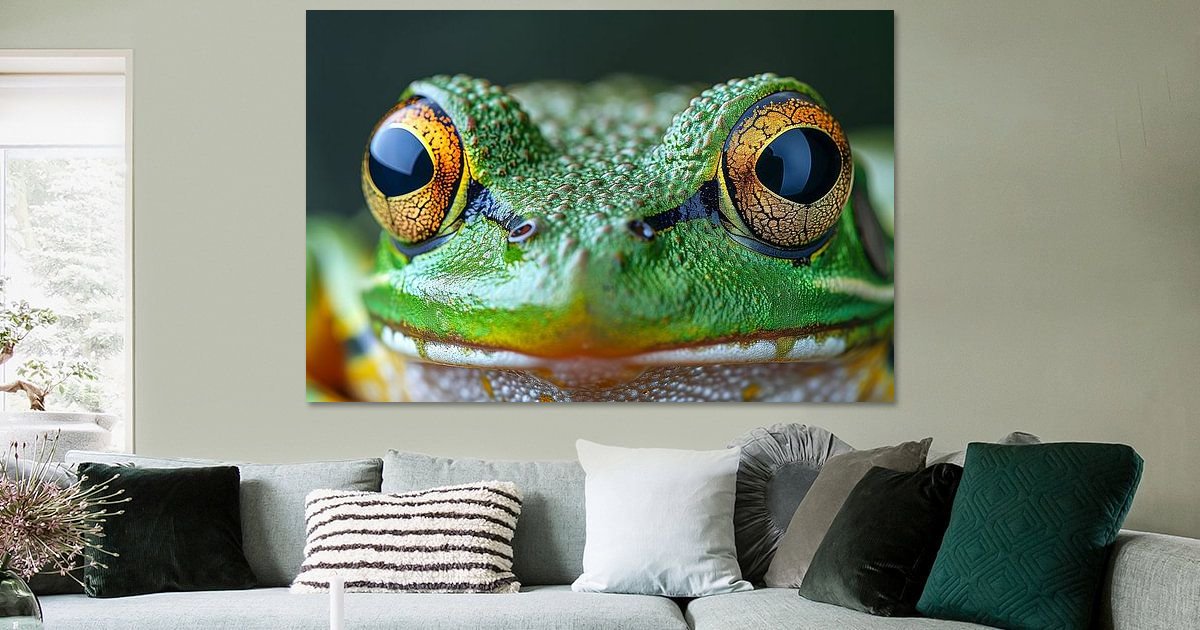 Kikker portret van ArtOfPictures op canvas, behang en meer