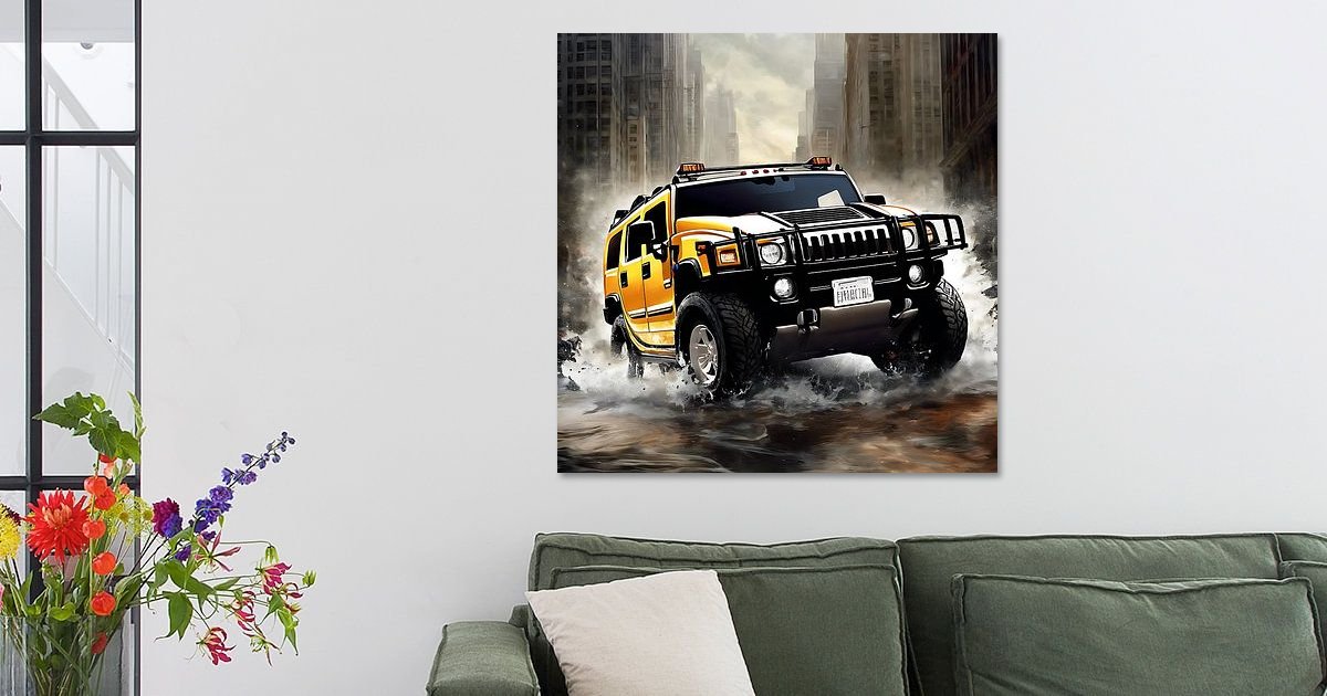 Hummer h2 splash art von kevin gorter auf ArtFrame, Leinwand, Poster ...