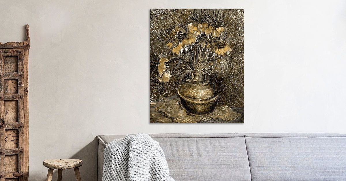 Keizerlijke kronen in een koperen vaas Vincent van Gogh in modern jasje ...