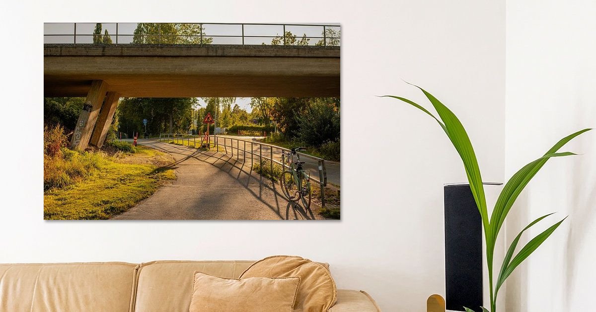 Gouden Uur Onder de Brug – Schaduwlijnen & Groene Fietspad van ...