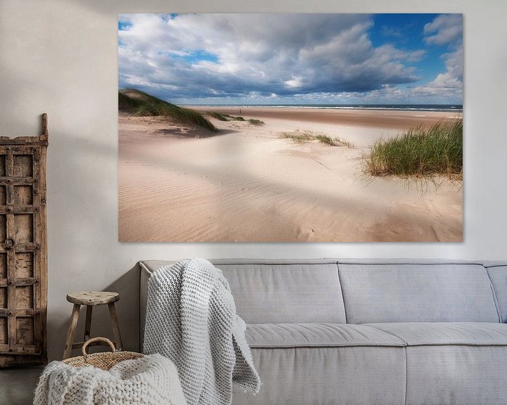 Ruimtelijk beeld op strand van Fotografie Egmond op canvas, behang en meer
