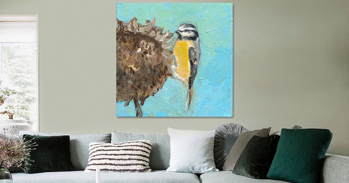 Koolmees van Tanja Koelemij op canvas, behang en meer