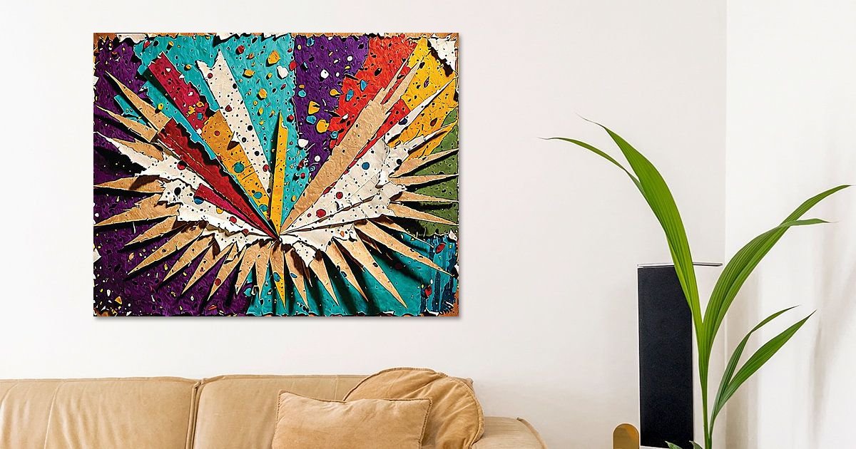 Abstract collage van Timba Art op canvas, behang en meer