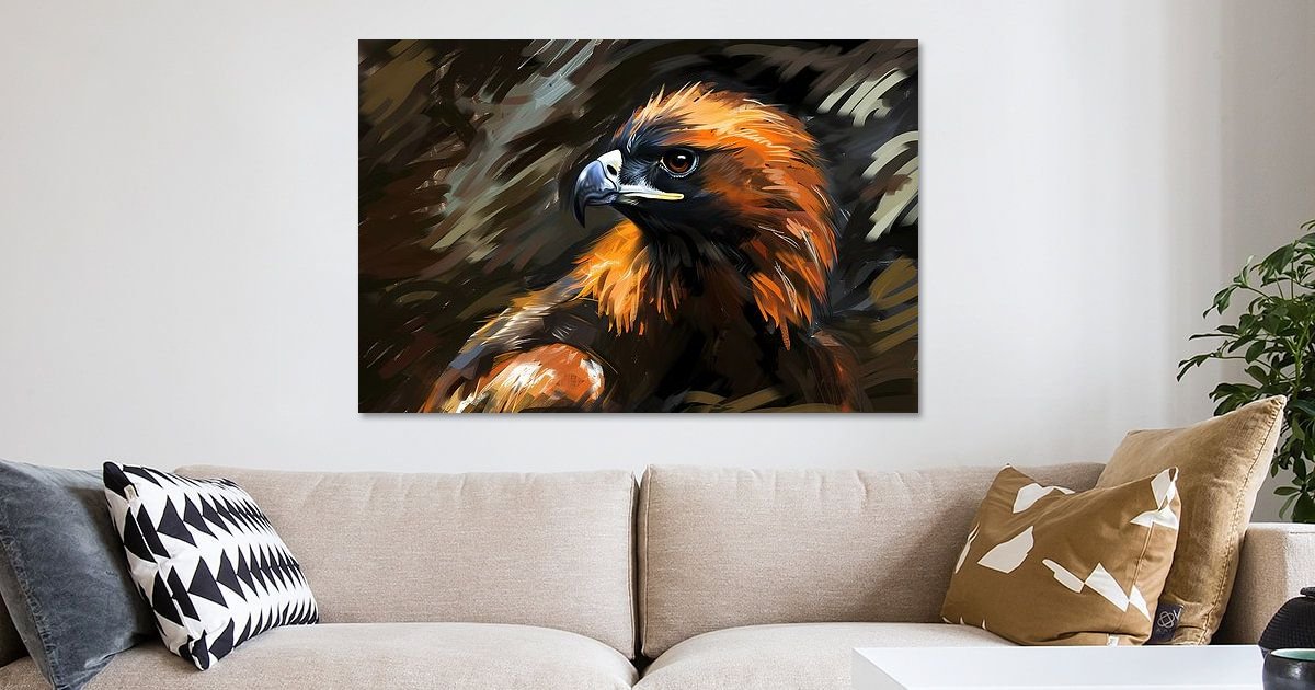 Gouden Arend in Landschap van Art & Soul Creations op canvas, behang en ...