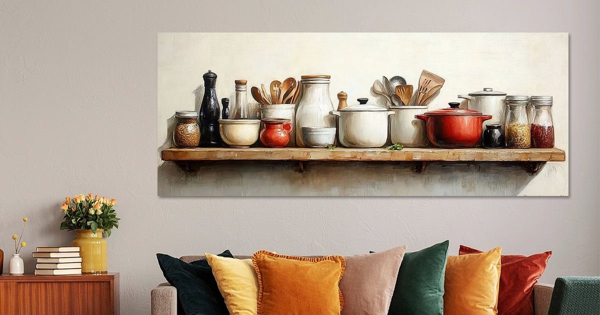 Potjes en Pannetjes van Kunst Kriebels op canvas, behang en meer