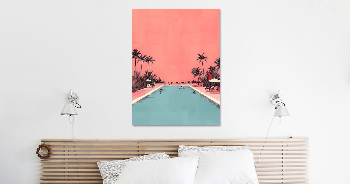 Het Zwembad van Gypsy Galleria op canvas, behang en meer