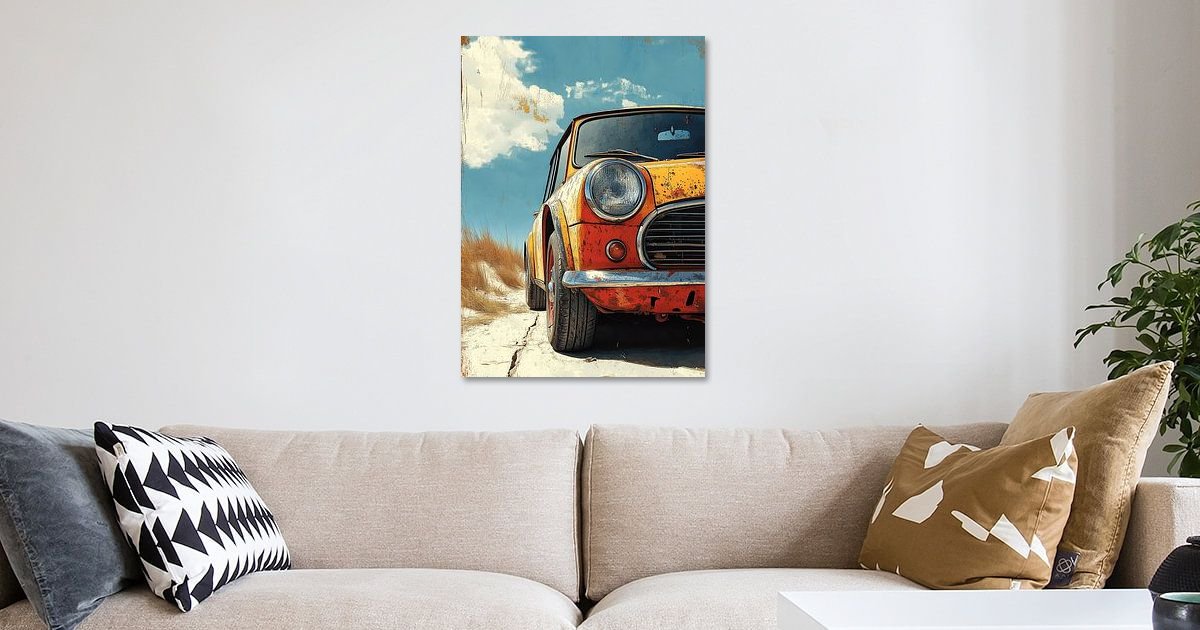 Mini Cooper van Lae op canvas, behang en meer