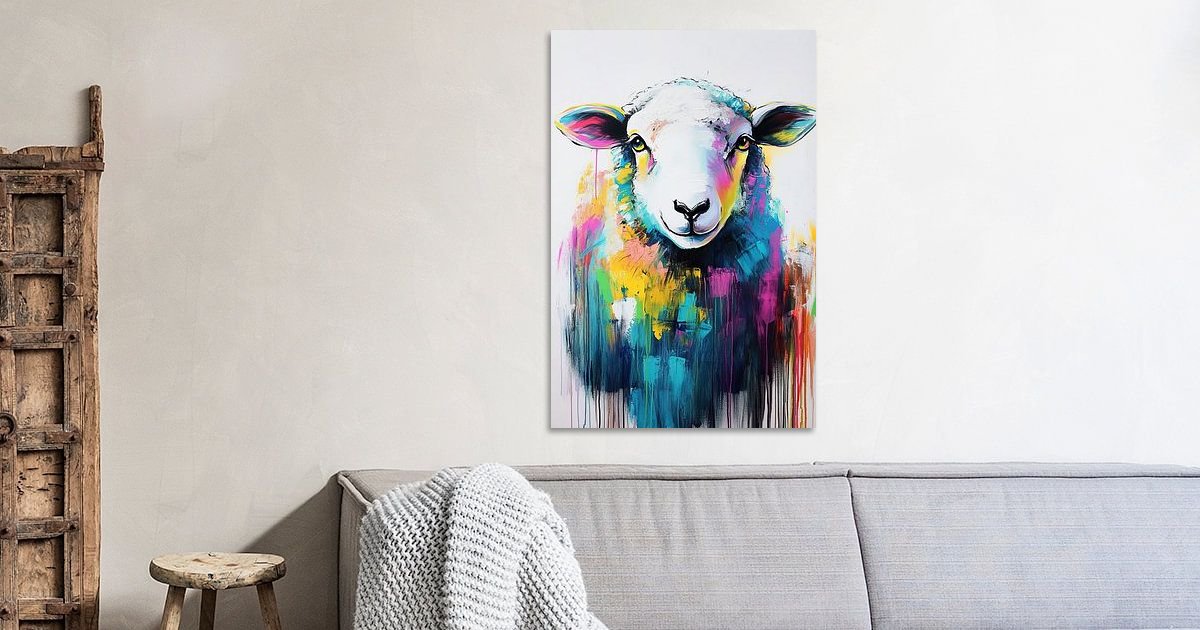 Schaap | Stare into the Colorful Abyss van De Mooiste Kunst op canvas ...