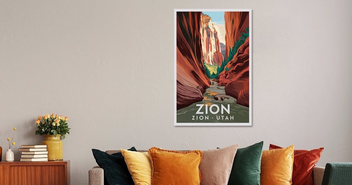Zion, Utah van Poster Art Shop op canvas, behang en meer