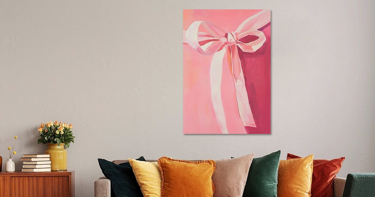 Lint Preppy Roze Cadeau van Niklas Maximilian op canvas, behang en meer