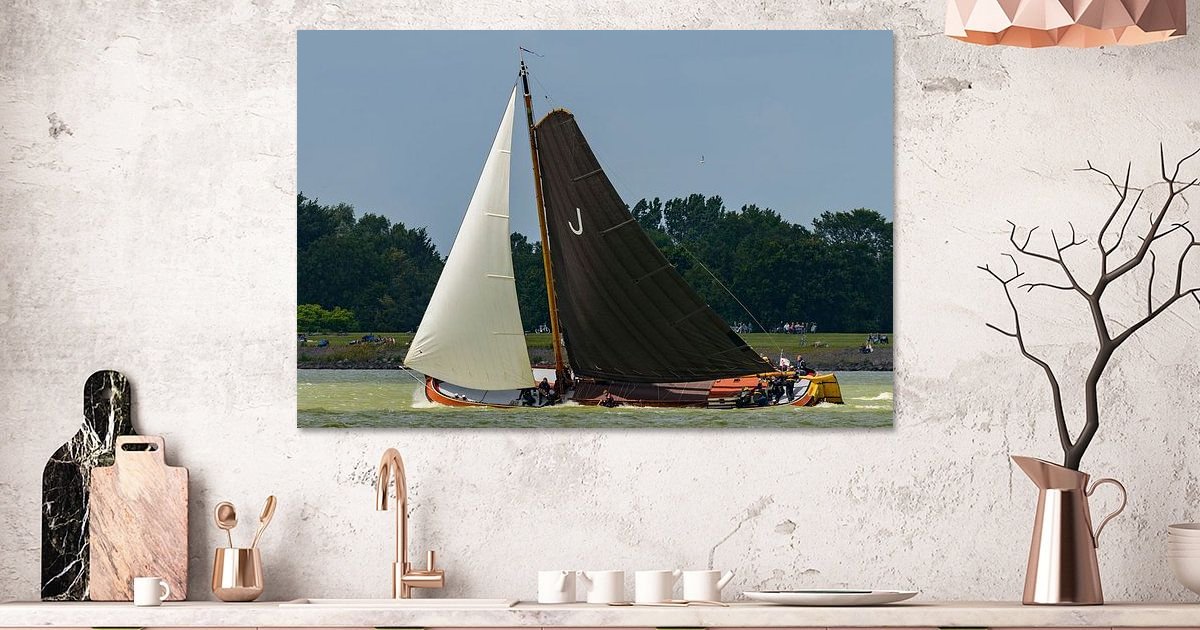 Skûtsje klassisches friesisches Tjalk Segelboot auf dem IJsselmeer von ...
