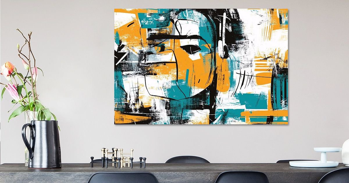 Dynamisch abstract portret schilderij van Imperial Art House op canvas ...