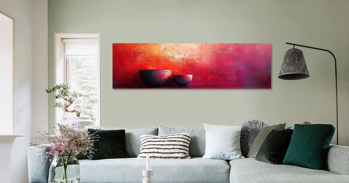 Warm Rood van Kunst Kriebels op canvas, behang en meer