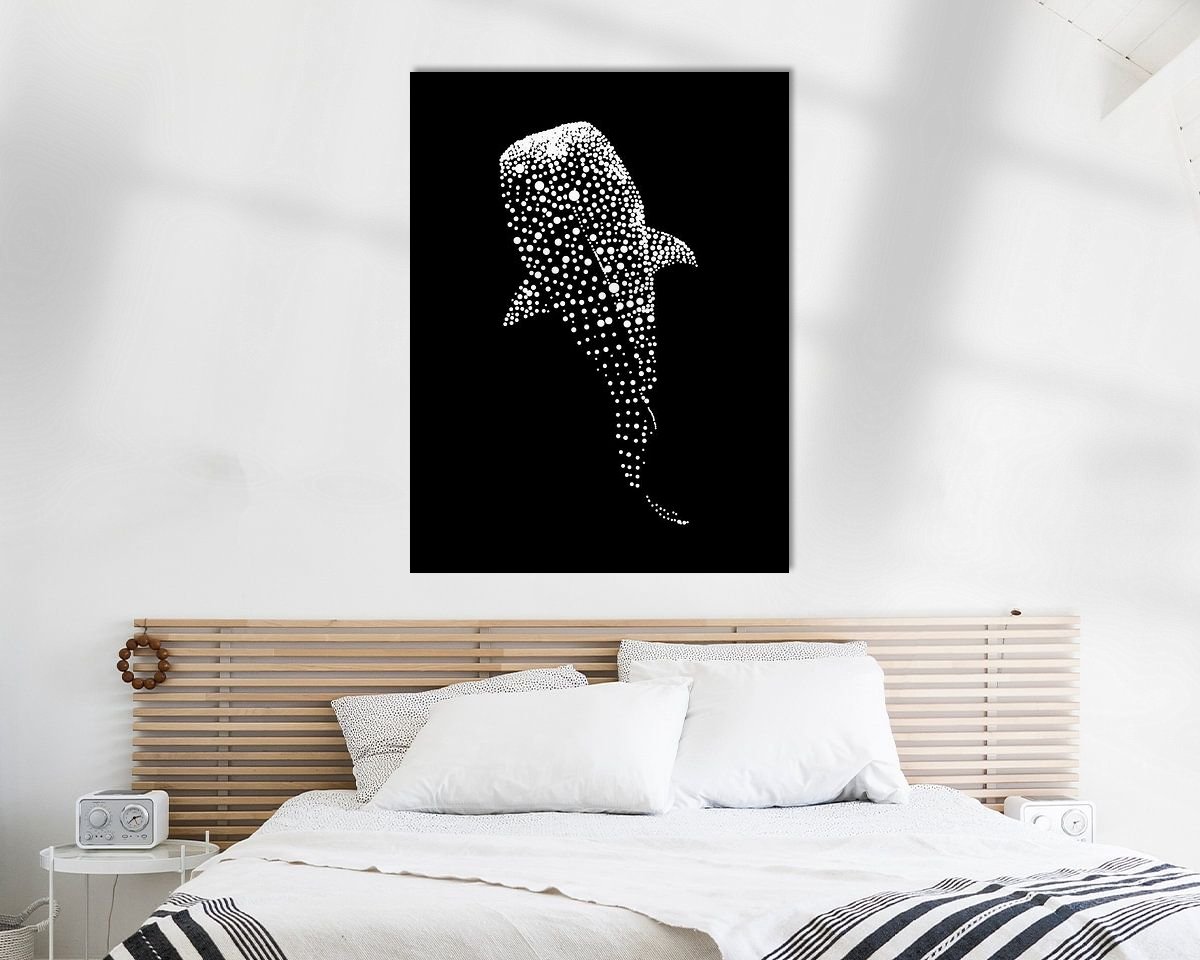 Walvis Haai Stip Art Ontwerp van Ramy Salah Hefny op canvas, behang en meer