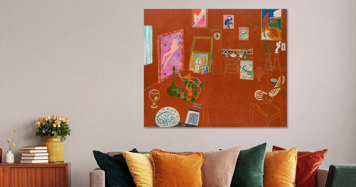 Henri Matisse. De rode studio op canvas, behang, poster en meer