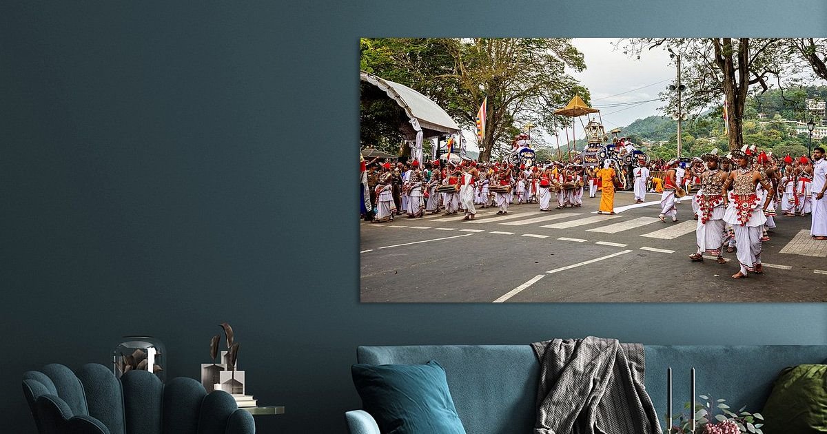 The Perahera Festival in Kandy by Roland Brack on canvas, poster ...
