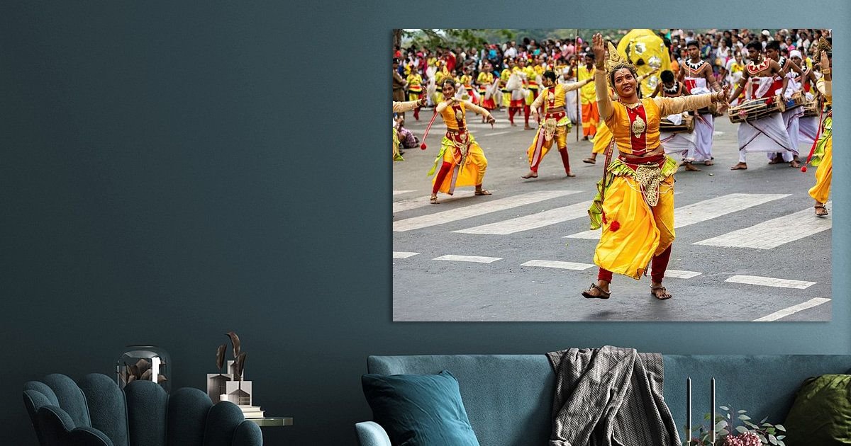 The Perahera Festival in Kandy by Roland Brack on canvas, poster ...
