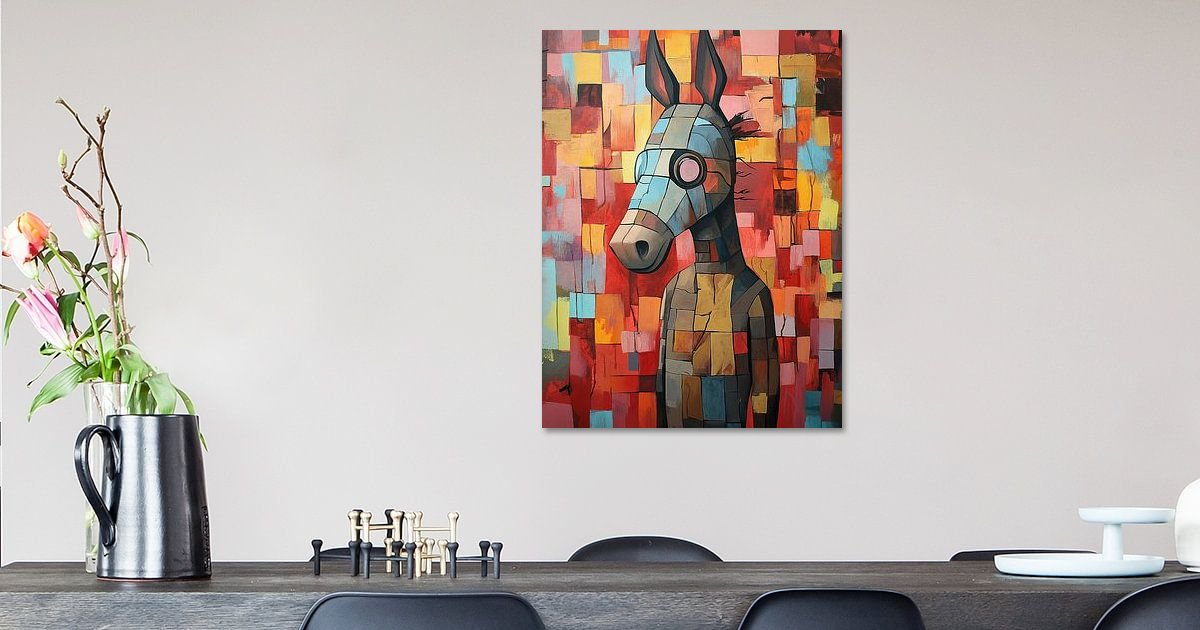 Donkey Artwork | Modern Donkey in Colour Blocks by Eye catching ...
