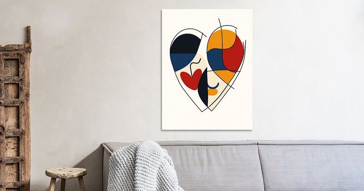 Modern hart van haroulita op canvas, behang en meer