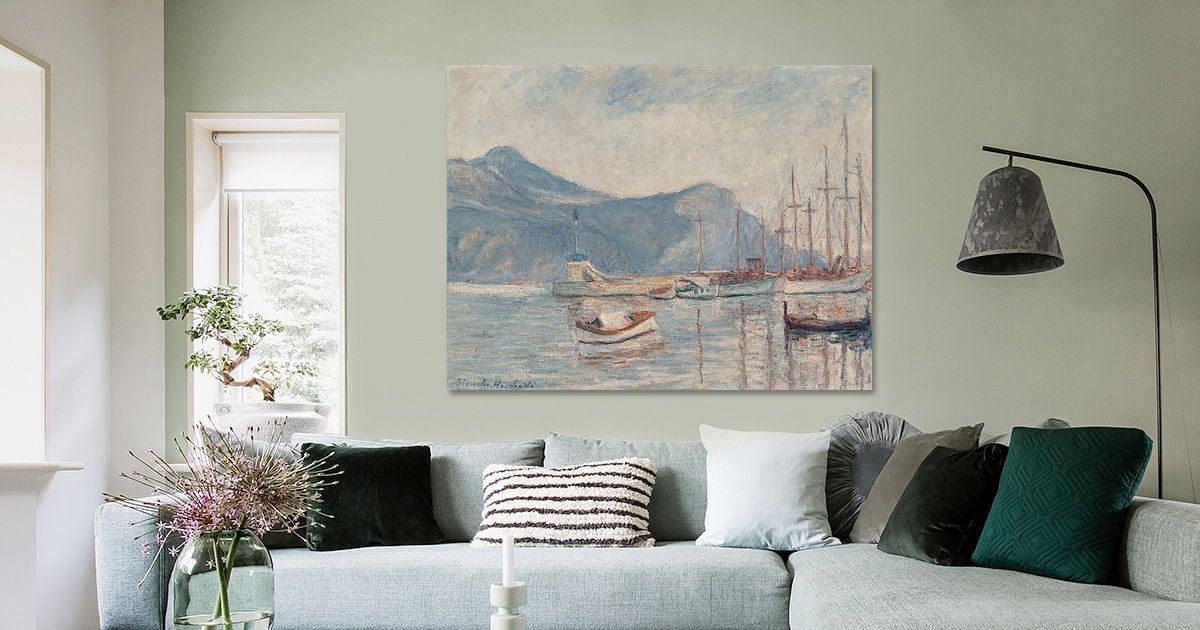 Boten in de haven, Blanche Hoschedé-Monet op canvas, behang, poster en meer