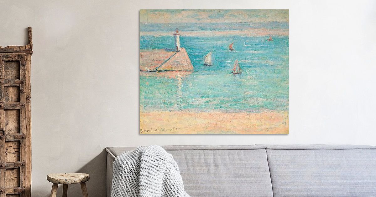 Boten in de haven van Diélette, Normandië, Blanche Hoschedé-Monet op ...
