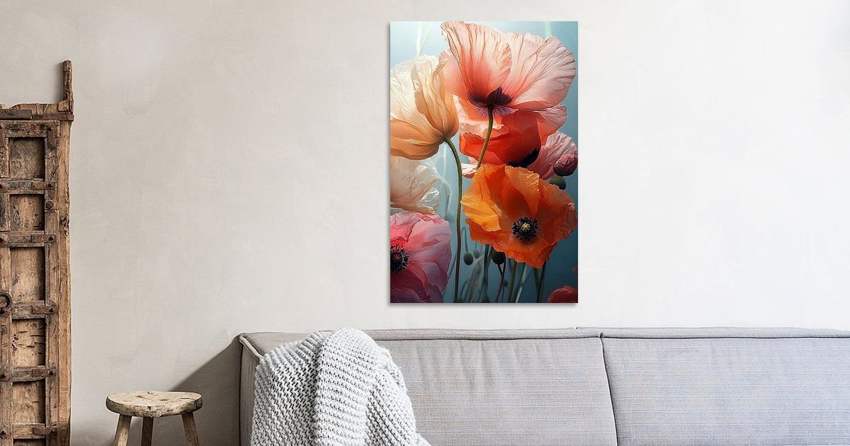 Klaprozen in de Spotlight iii van Studio BB op canvas, behang en meer