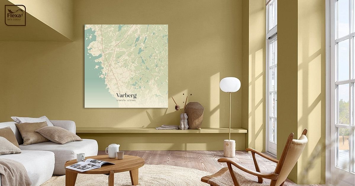 Vintage map of Varberg, Sweden. by MyCityPoster on canvas, poster ...