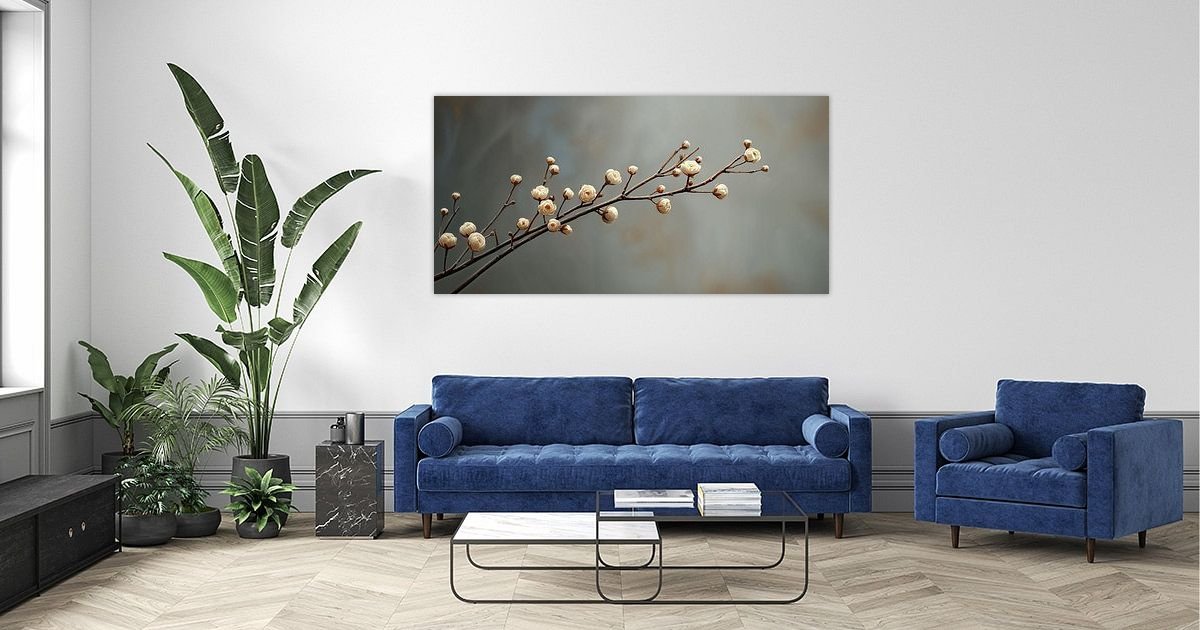 Verstilde Bloesemtak van Studio BB op canvas, behang en meer