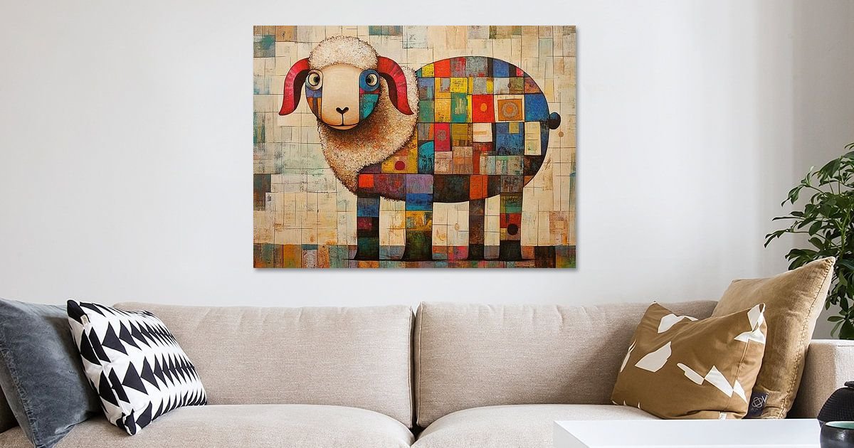 Schaap | Schaap Kleur van Blikvanger Schilderijen op canvas, behang en meer