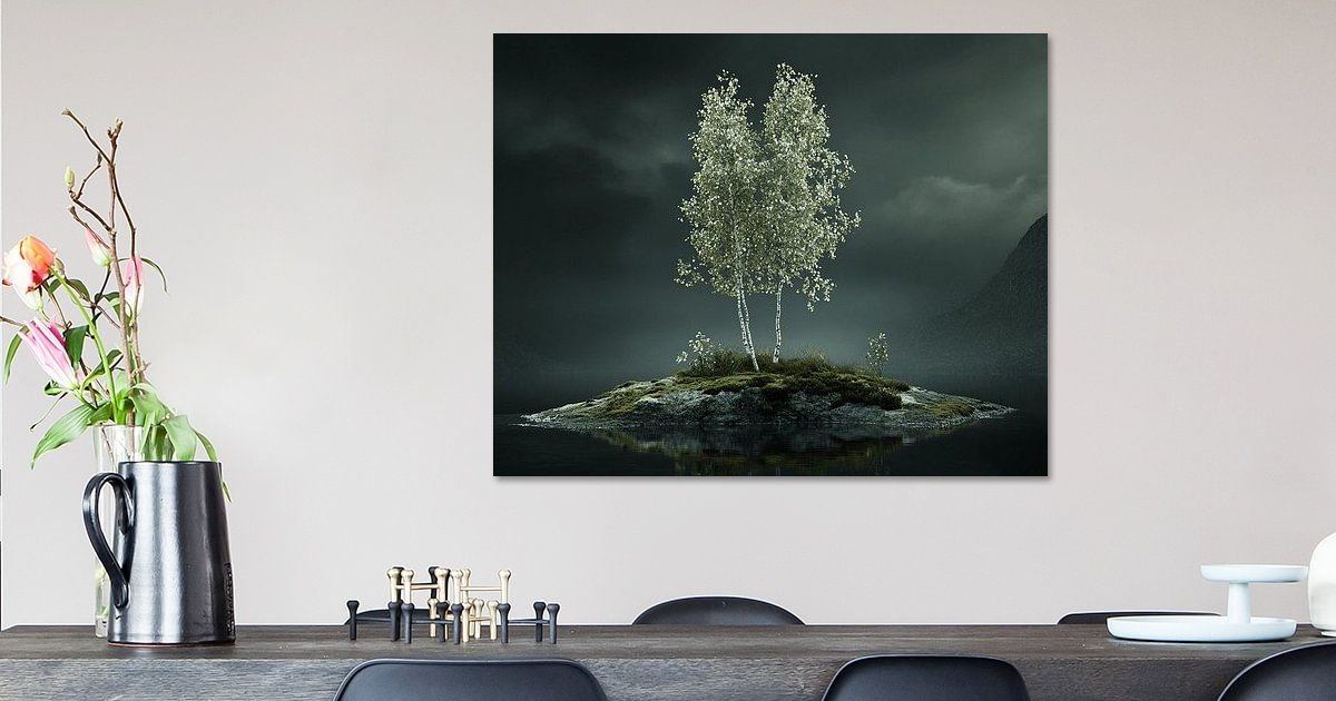 Berken in het Zachte Licht van de Maan van Karina Brouwer op canvas ...