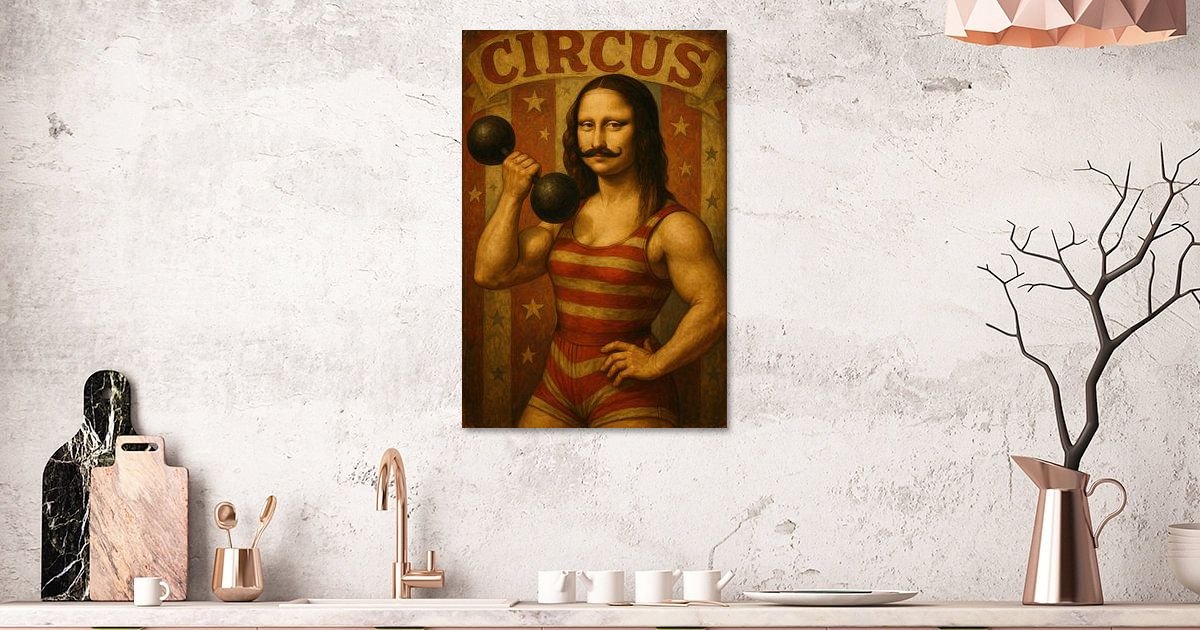Mona Lisa circus atleet van Poster Art Shop op canvas, behang en meer