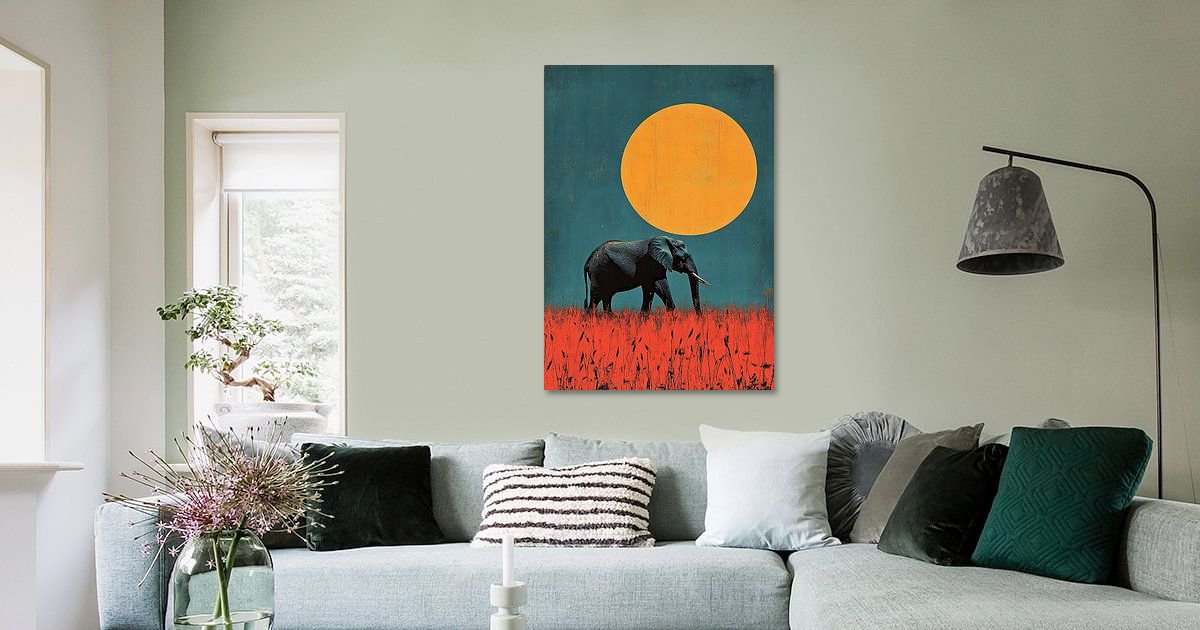 De schat in het hart van de olifant van Niklas Maximilian op canvas ...