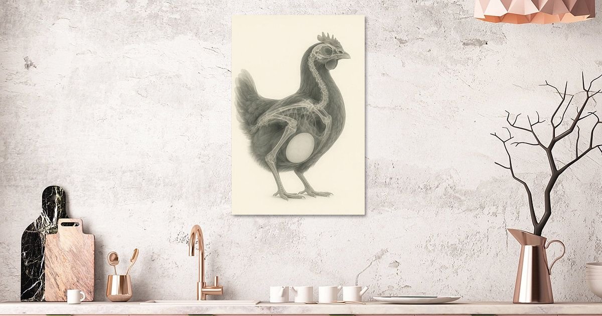 X-Ray Chicken - The Mystery of the Egg by But First Framing on canvas ...