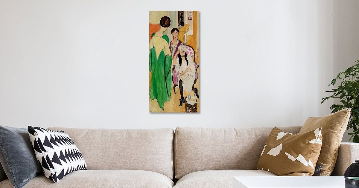 Henri Matisse, Three Sisters with an African Sculpture op canvas ...