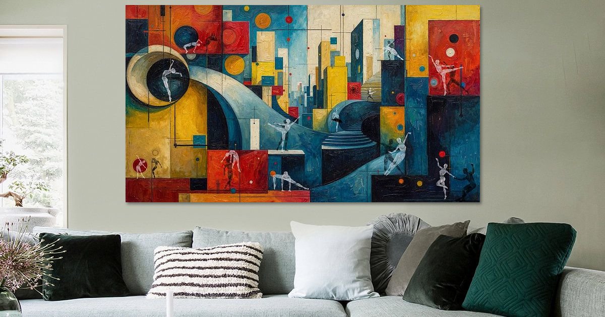 De Dans van Kandinsky (Joy of Dance) van Arjen Roos op canvas, behang ...