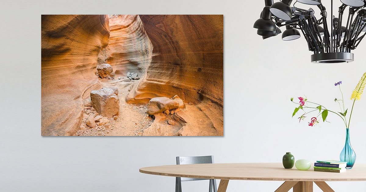 Barranco de las Vacas op Gran Canaria van Michael Valjak op canvas ...