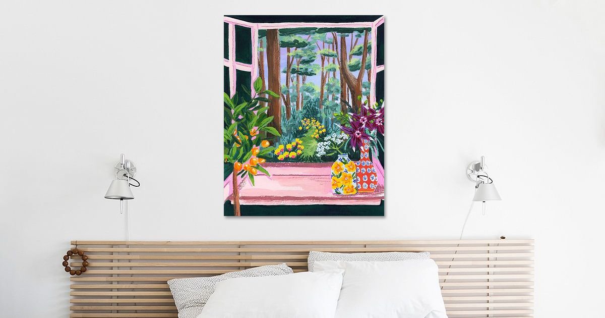 Betoverde tuin van Sarah Gesek op canvas, behang en meer
