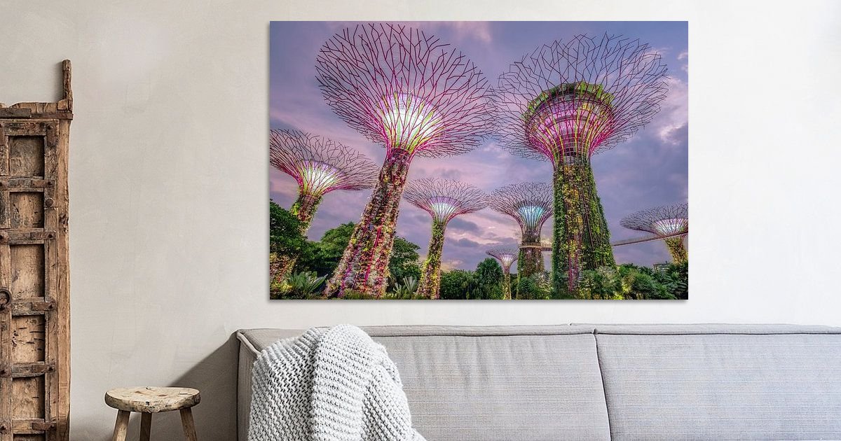 Gardens by the Bay van Bram de Jong op canvas, behang en meer