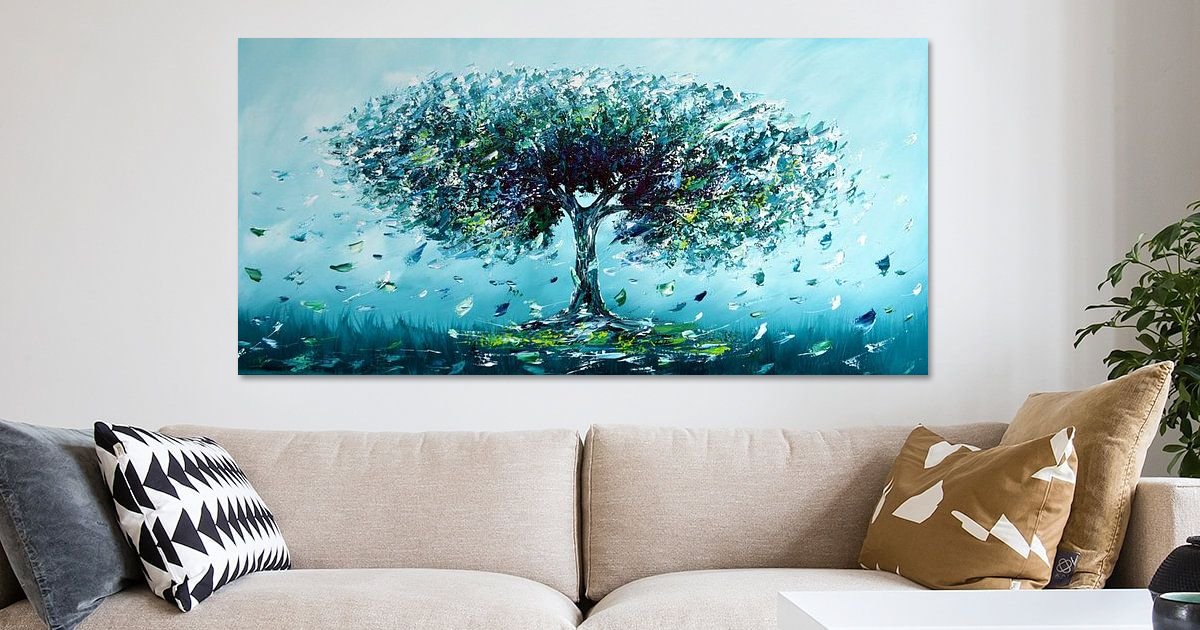 Blue Dream van Gena Theheartofart op canvas, behang en meer