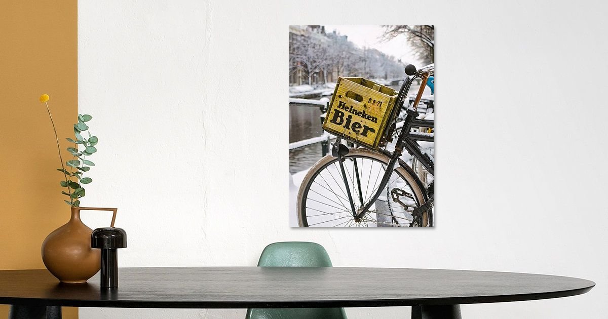 Heineken Bier Winter Amsterdam van Tom Elst op canvas, behang en meer