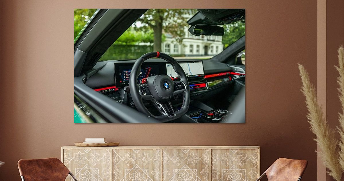 Interieur van de nieuwe BMW M5 van Bas Fransen op canvas, behang en meer